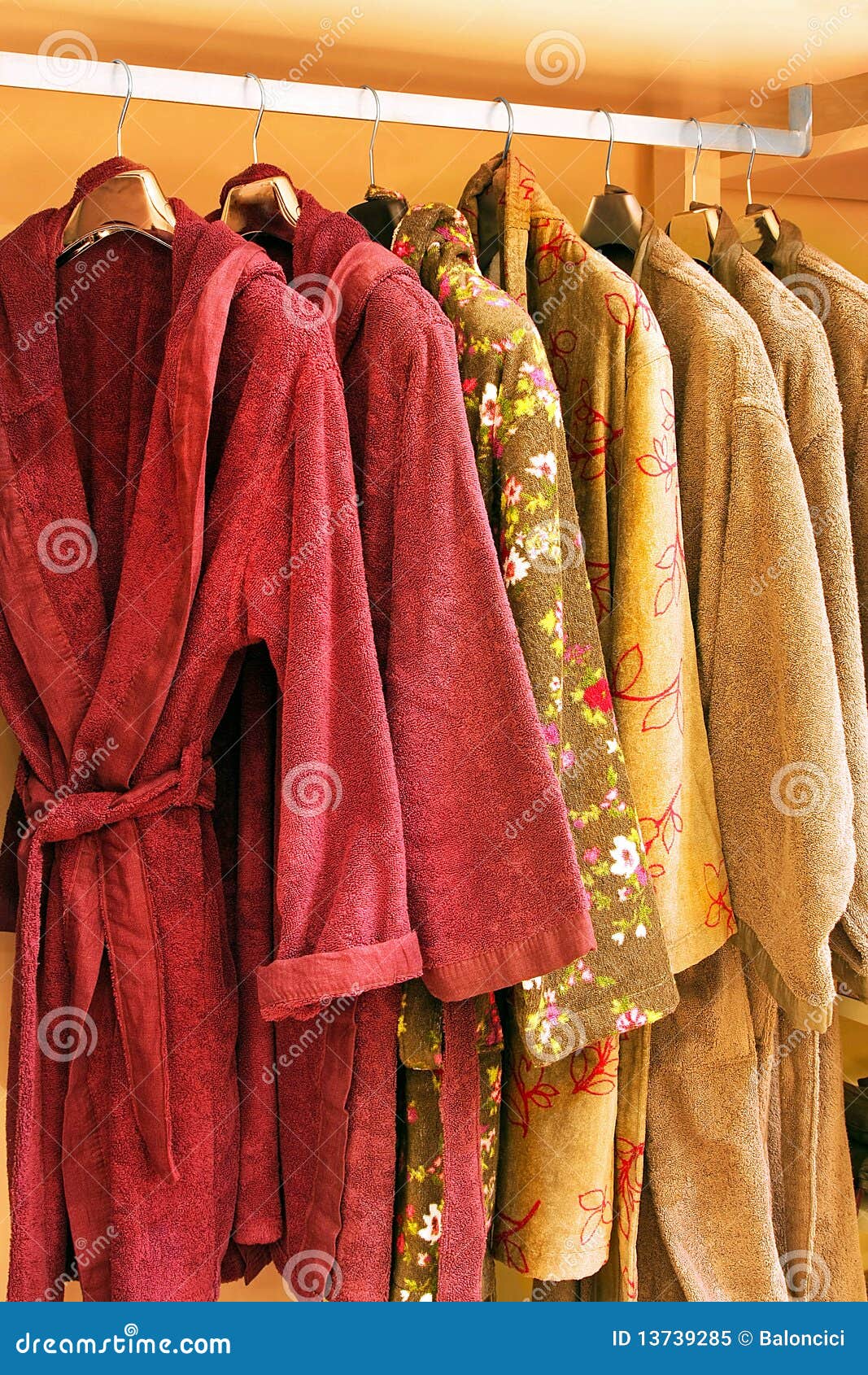 Bathrobe stock image. Image of clean, towel, closet, wardrobe - 13739285