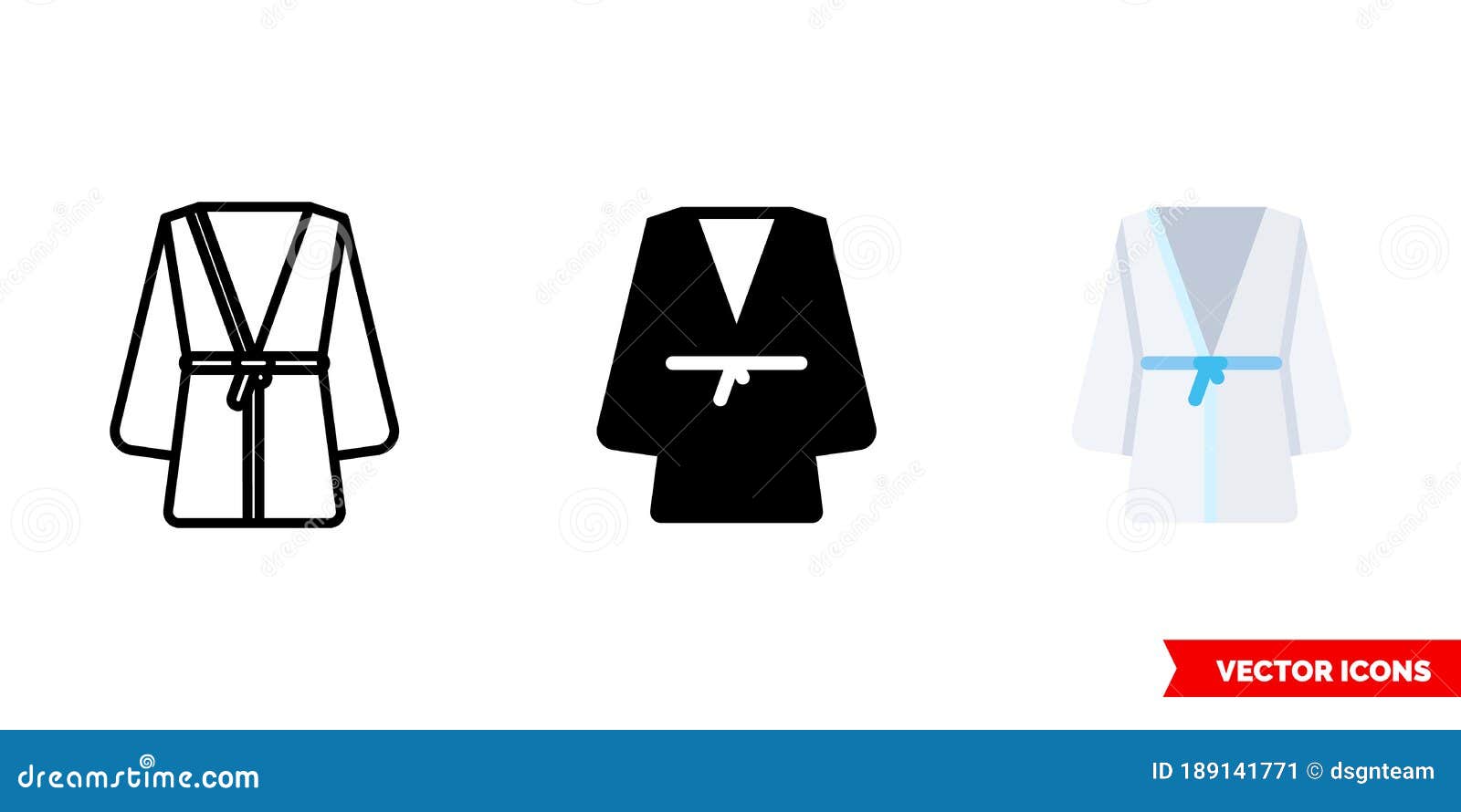 Bathrobe Icon of 3 Types. Isolated Vector Sign Symbol. Stock Vector ...