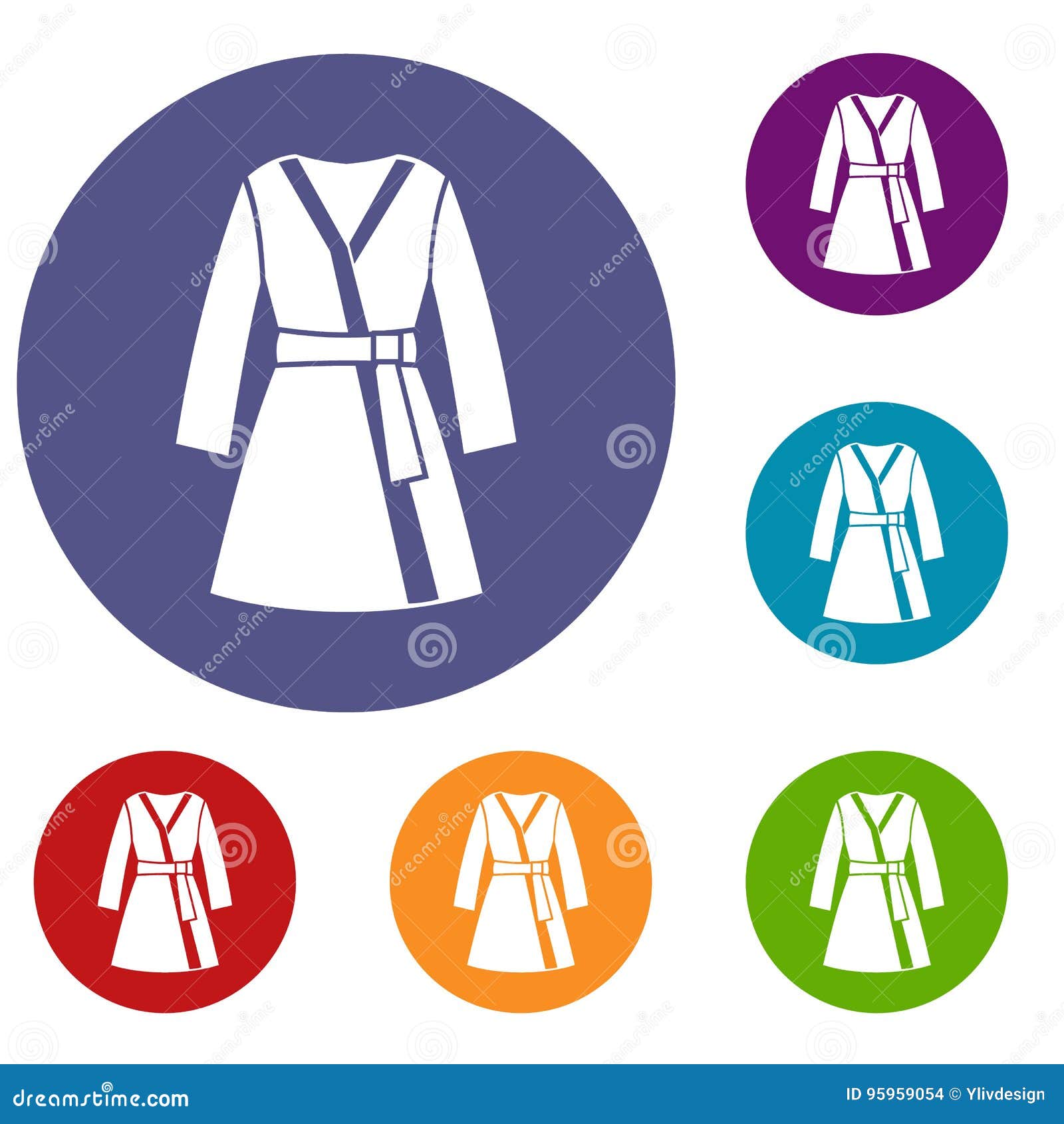 Bathrobe icons set stock vector. Illustration of clothing - 95959054