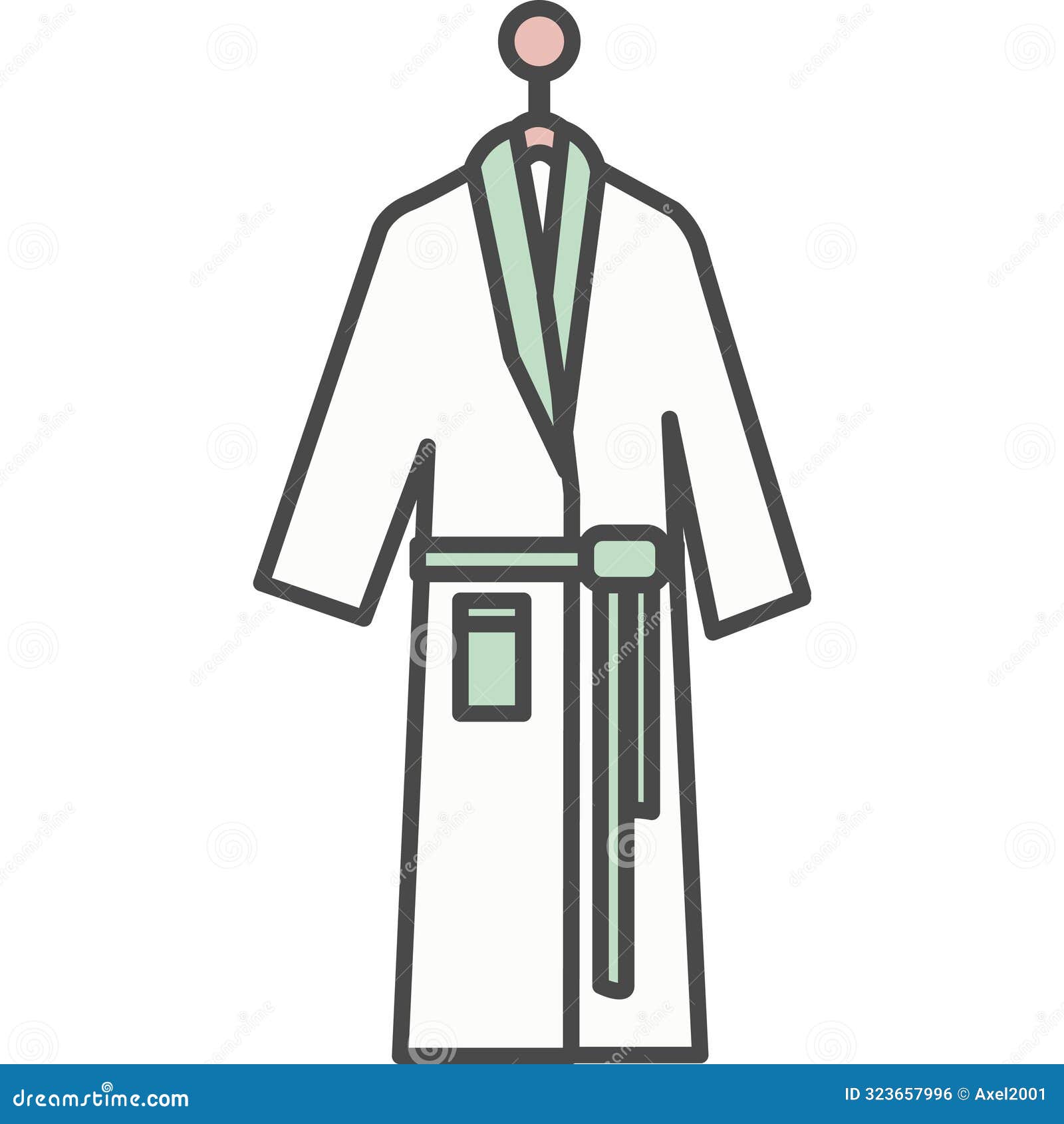 Bathrobe Vector Lineart Outline Illustration Flat Sketch Design Outline ...