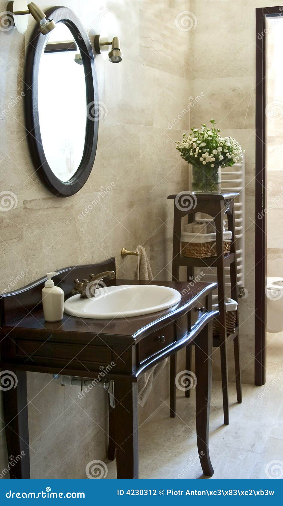 Bathroom stock photo. Image of wash, tiles, interior, soap - 4230312