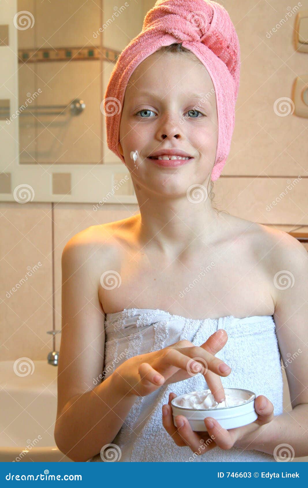 In the bathroom stock image. Image of children, beautiful - 746603