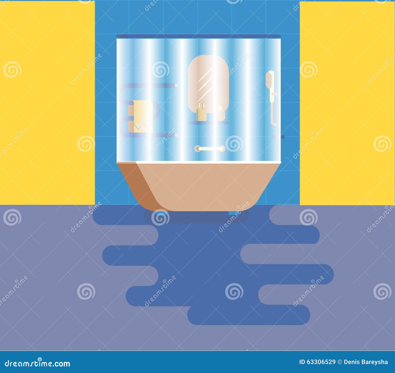 Bathroom With Amenities Cartoon Vector | CartoonDealer.com #63306499