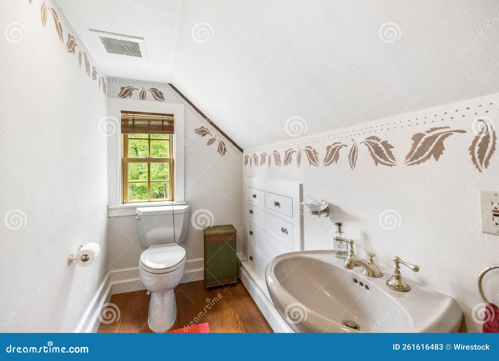 Bathroom with Antique and Modern Interior Mixture Stock Image - Image ...