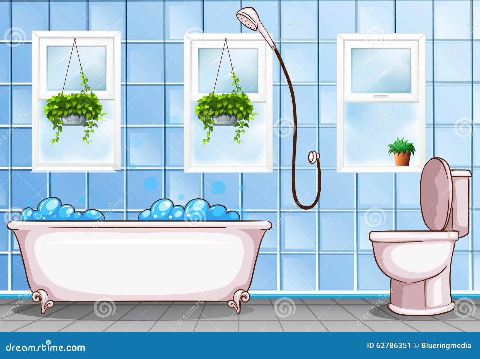 Bathroom With Bathtub And Toilet Stock Vector - Illustration of graphic ...