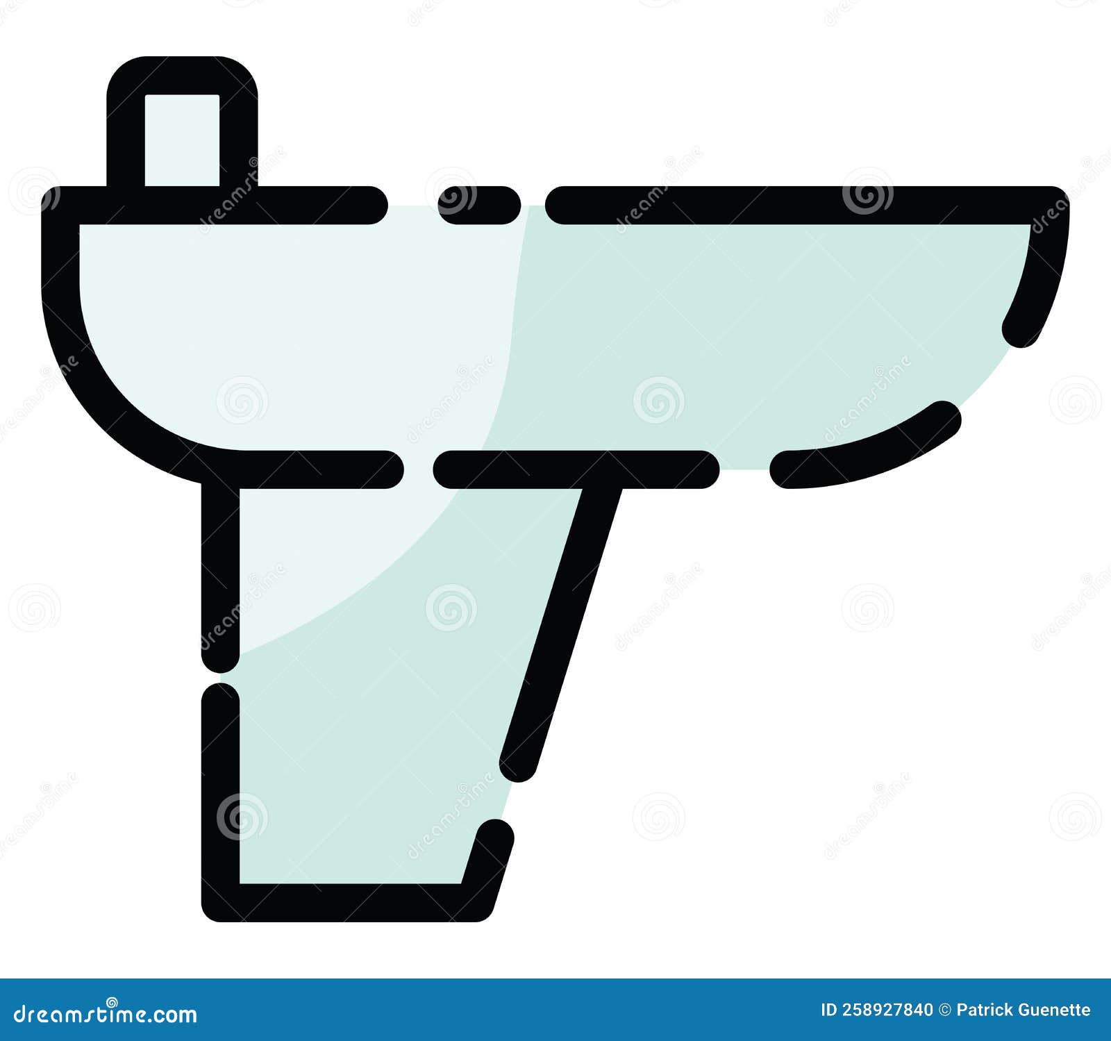 Bathroom With Bidet Vector Line Art Illustration | CartoonDealer.com ...