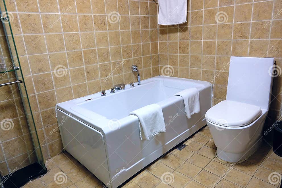 Bathroom stock photo. Image of indoor, nightstool, shower - 131806700