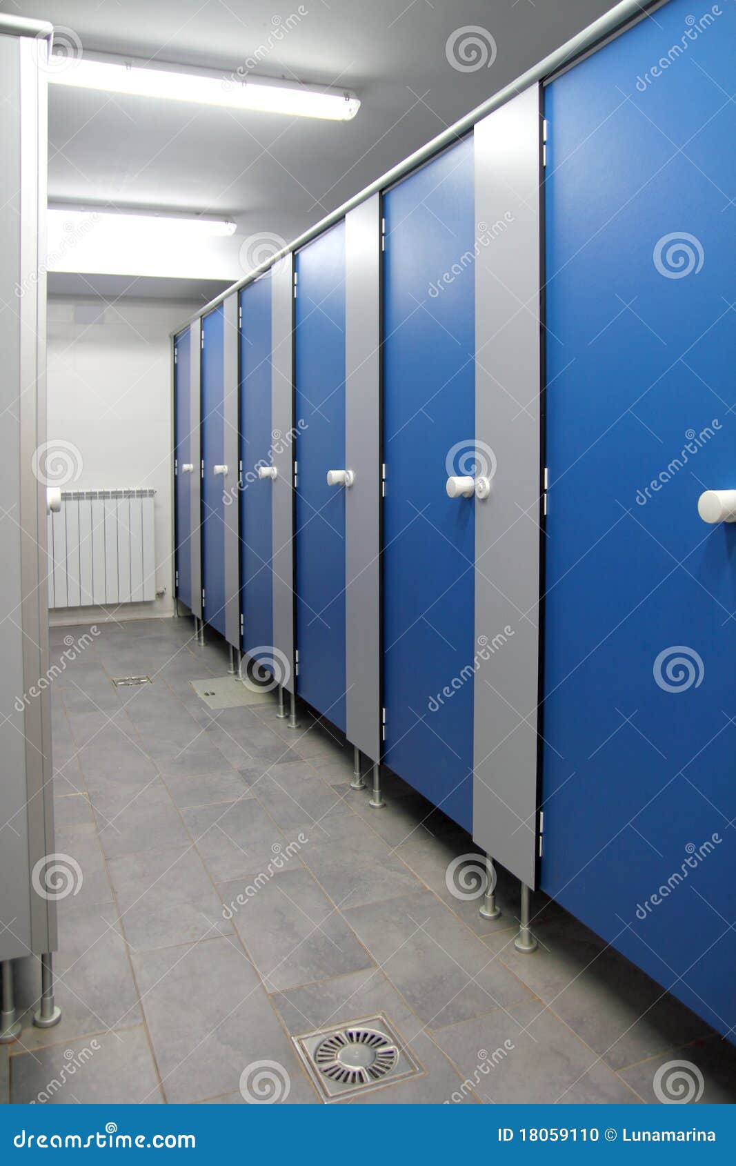 Bathroom Corridor Doors Blue Pattern Indoor Stock Photo - Image of ...