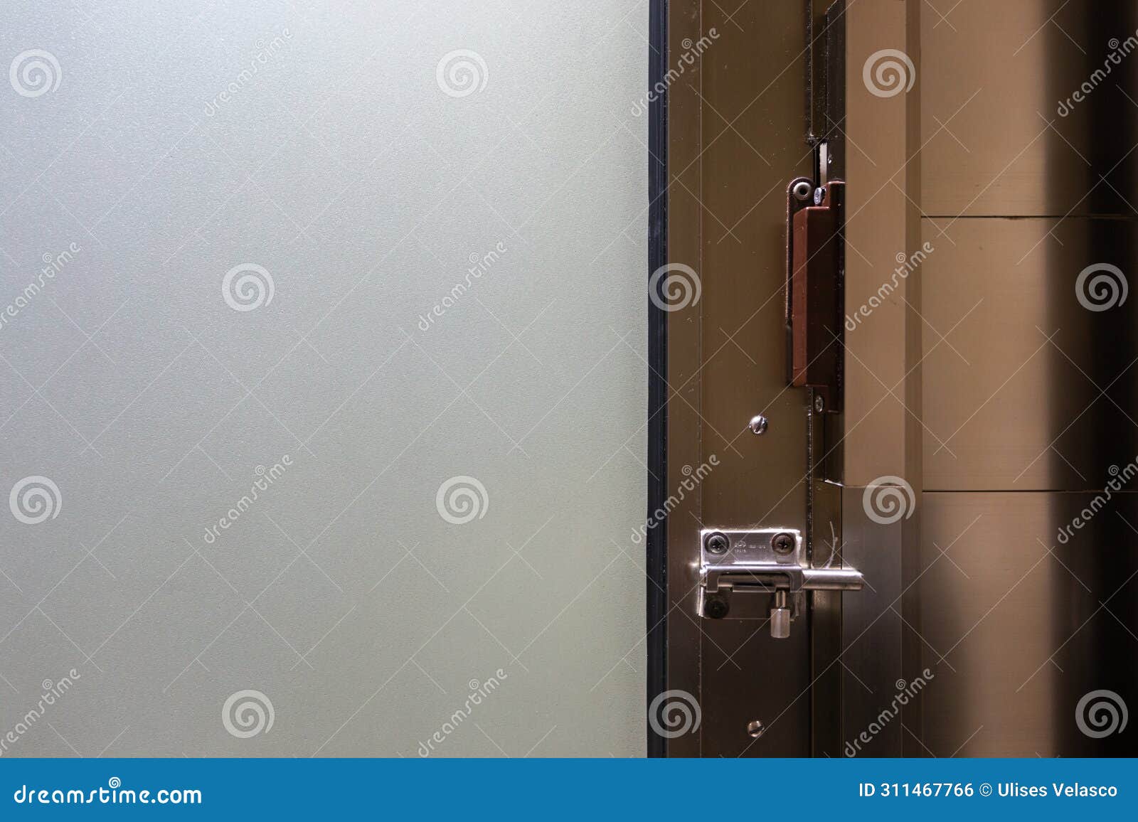 Bathroom Door, Aluminum Gate, with Pin Stock Photo - Image of gate ...
