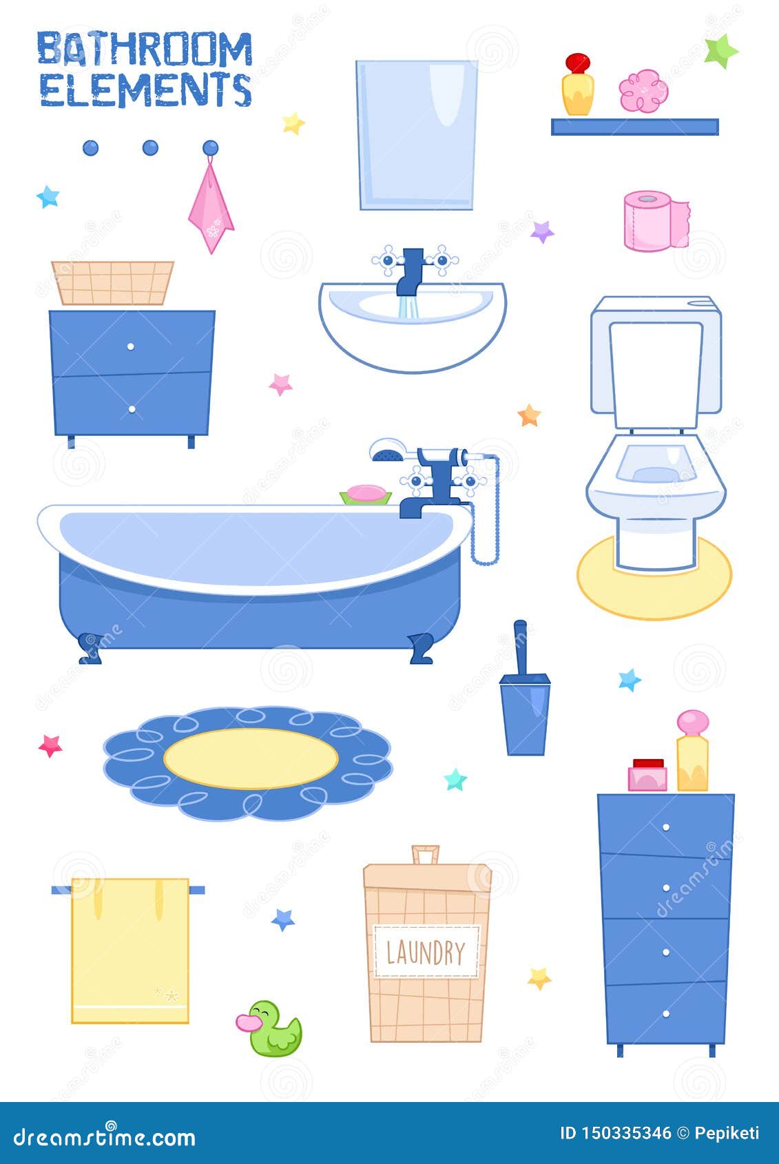 Bathroom Elements - Hygiene Accessories - daily Routine Stock ...