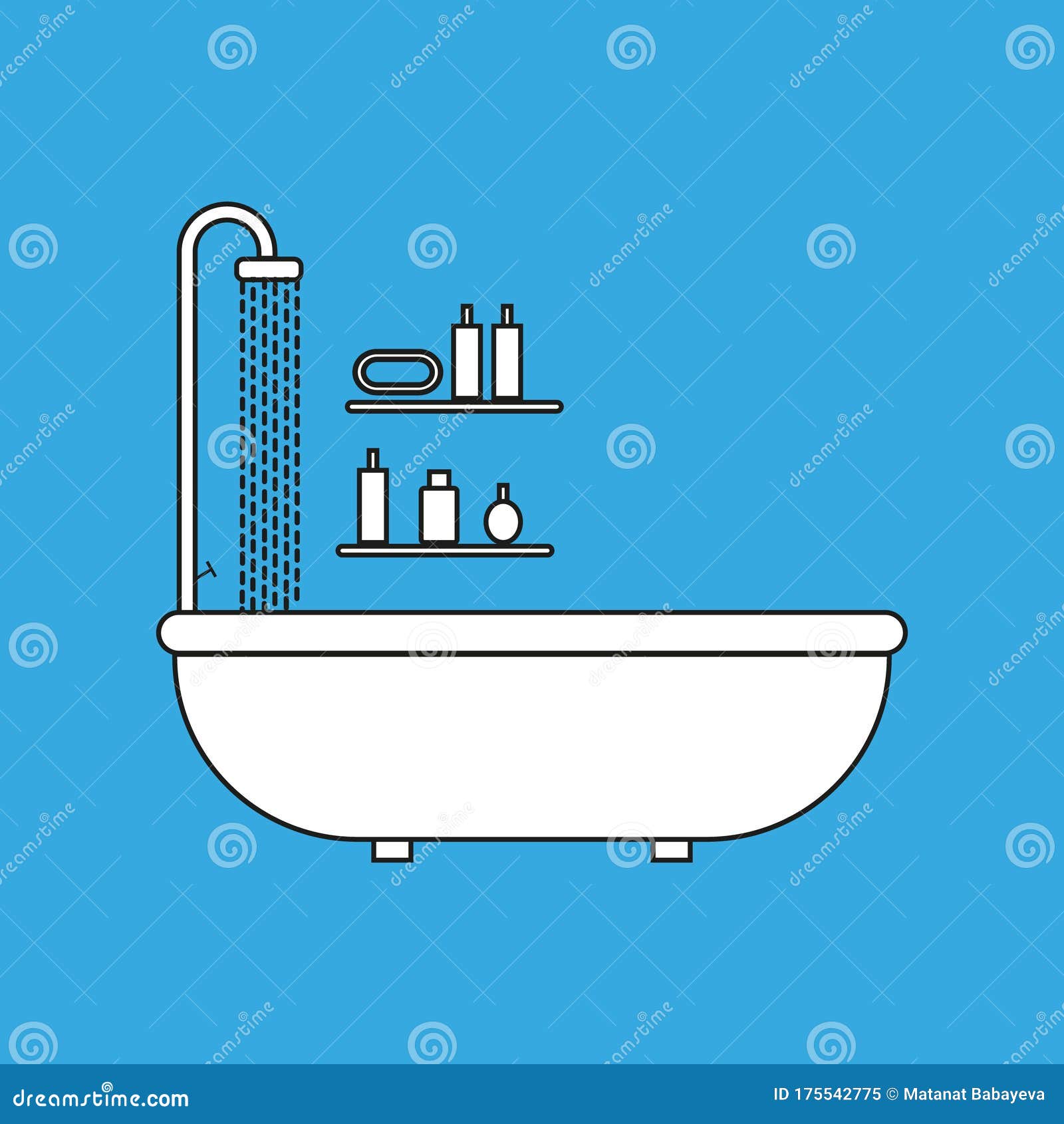 Bathroom Elements Vector Illustration. Bathroom Interior or ...