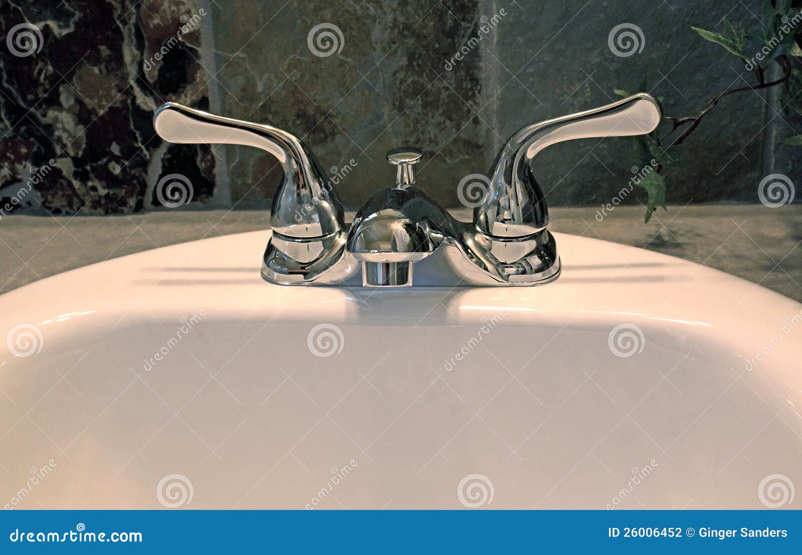 Bathroom Faucet on Sink with Dark Back Tile Stock Photo - Image of ...