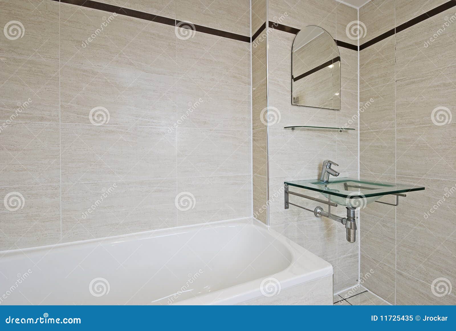 Bathroom with Glass Hand Wash Basin Stock Image - Image of indoor ...