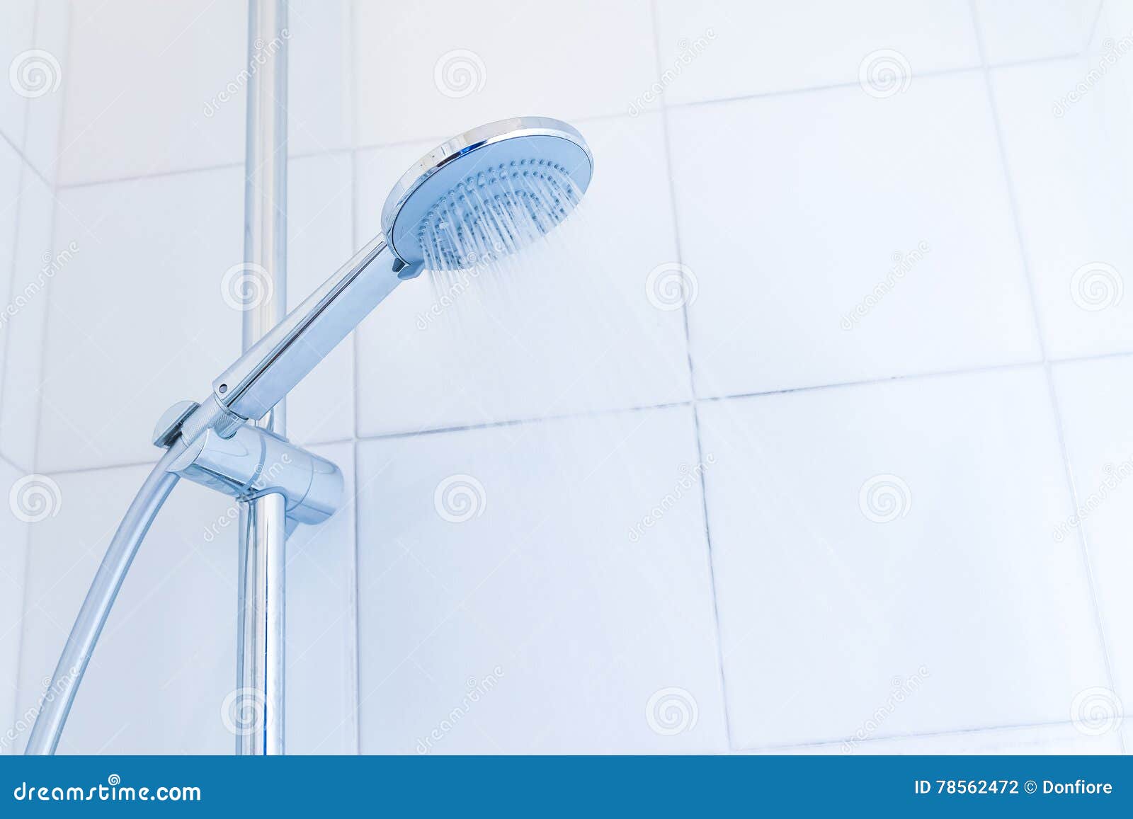 Bathroom Hand Shower with Water Stream Stock Photo - Image of flowing ...