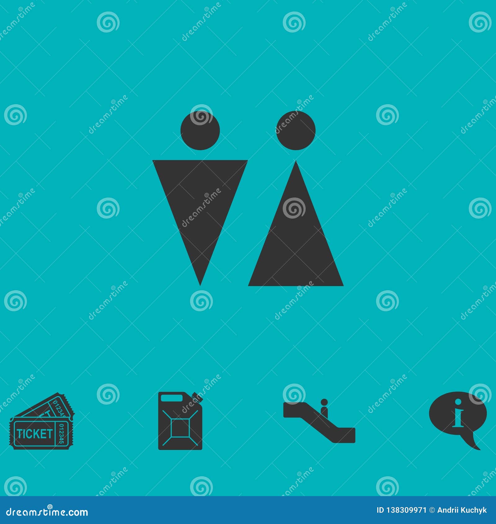 Bathroom icon flat stock vector. Illustration of symbol - 138309971