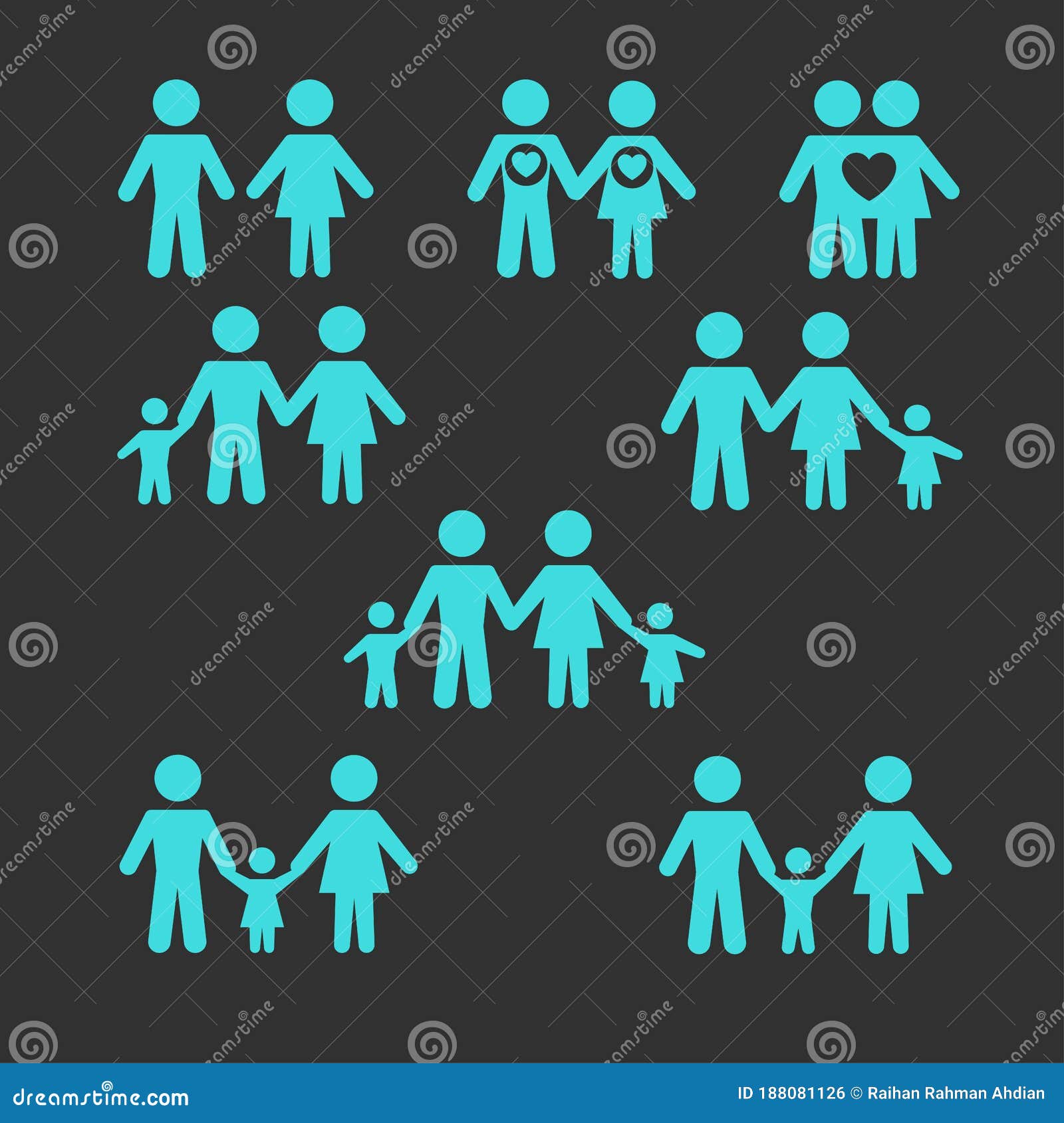 Family Icon Mobile App Set Design Stock Vector - Illustration of ...