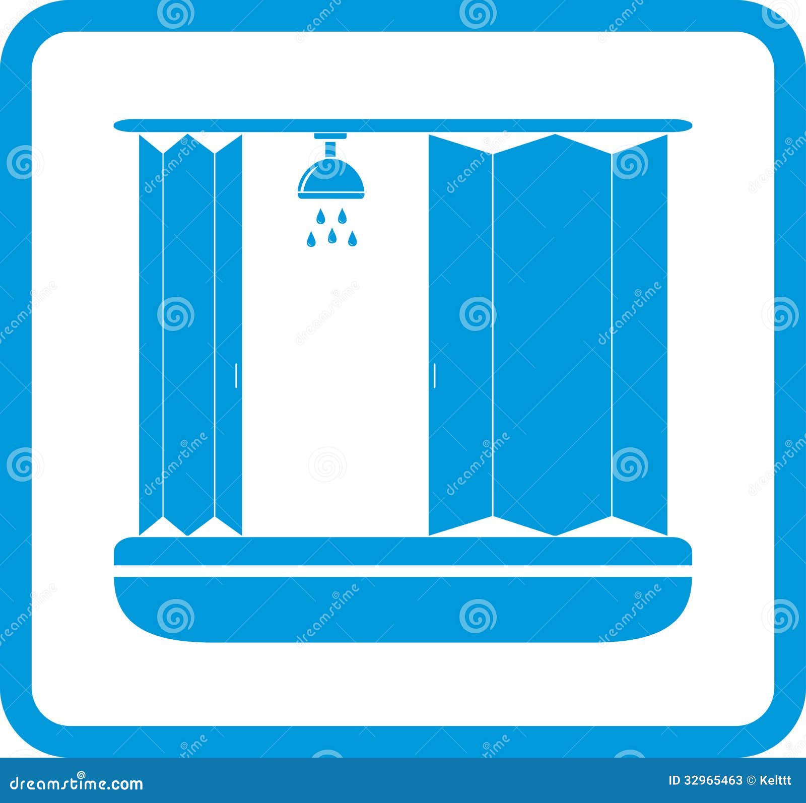 Bathroom Icon with Shower Room Stock Vector - Illustration of beautiful ...