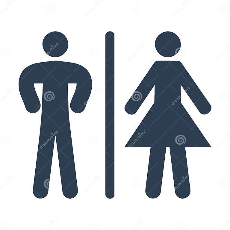 Bathroom Icon on White Background. Stock Illustration - Illustration of ...