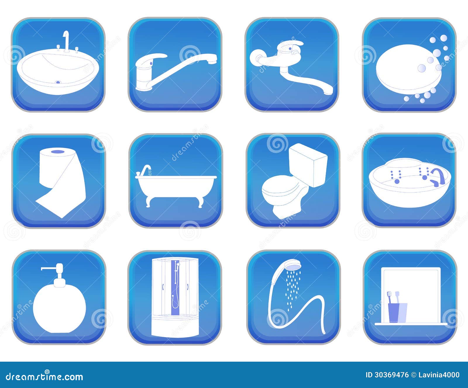 Bathroom All In One Icons Black & White Color Flat Design Freehand Set ...