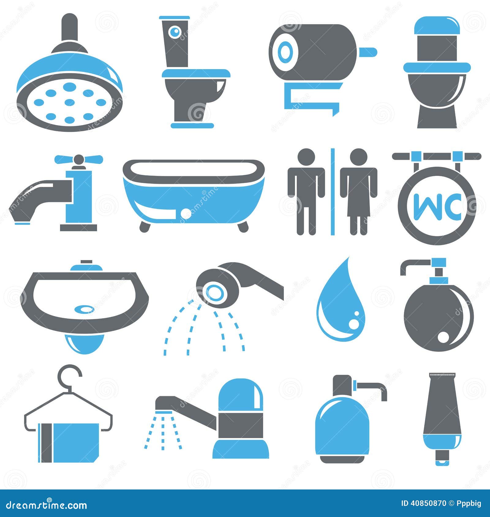 Bathroom icons stock illustration. Illustration of shampoo - 40850870