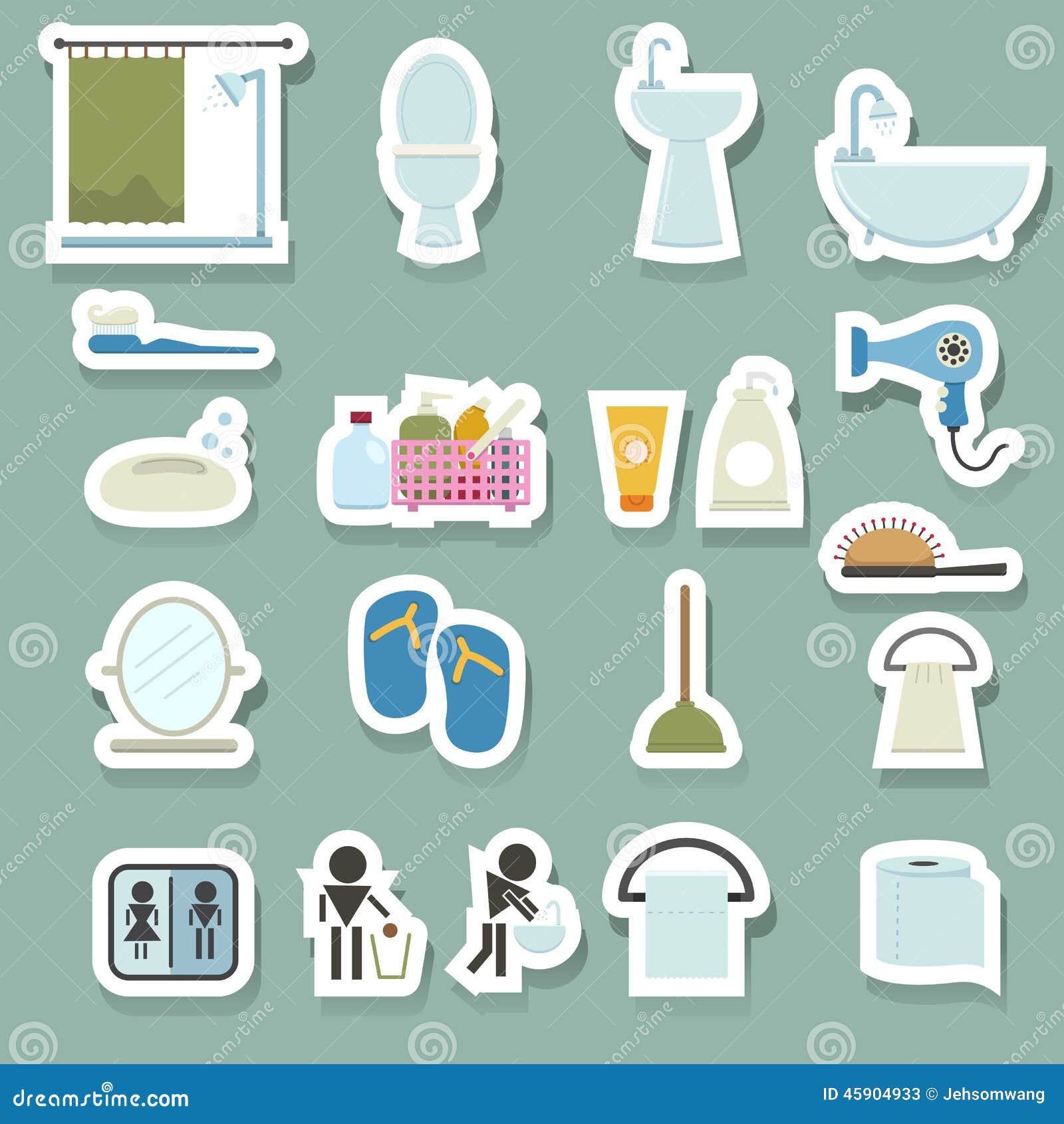 Bathroom Icons Symbols Vector Illustration. | CartoonDealer.com #82902257