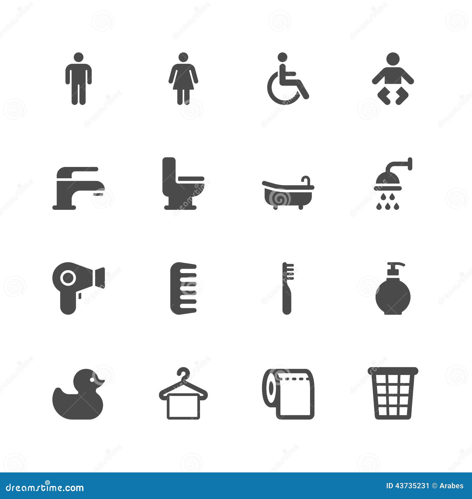 Bathroom Icons Symbols Vector Illustration. | CartoonDealer.com #82902257
