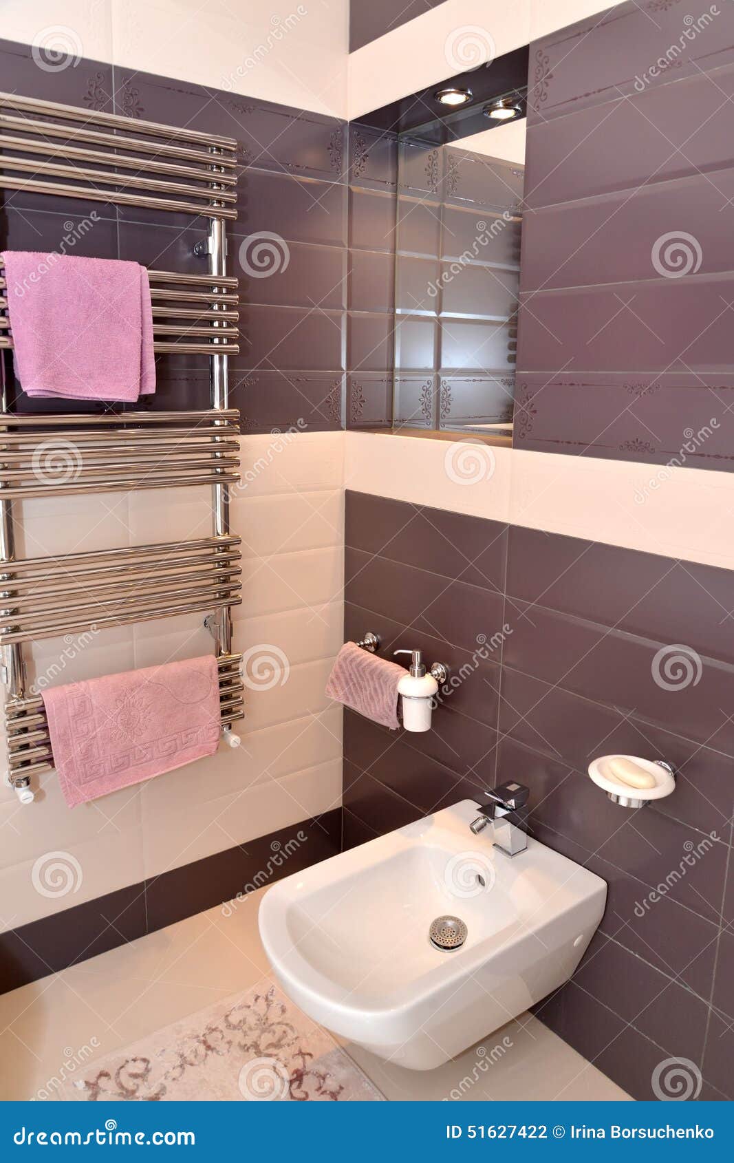 Bathroom Interior Fragment with the Sanitary Equipment Stock Photo ...