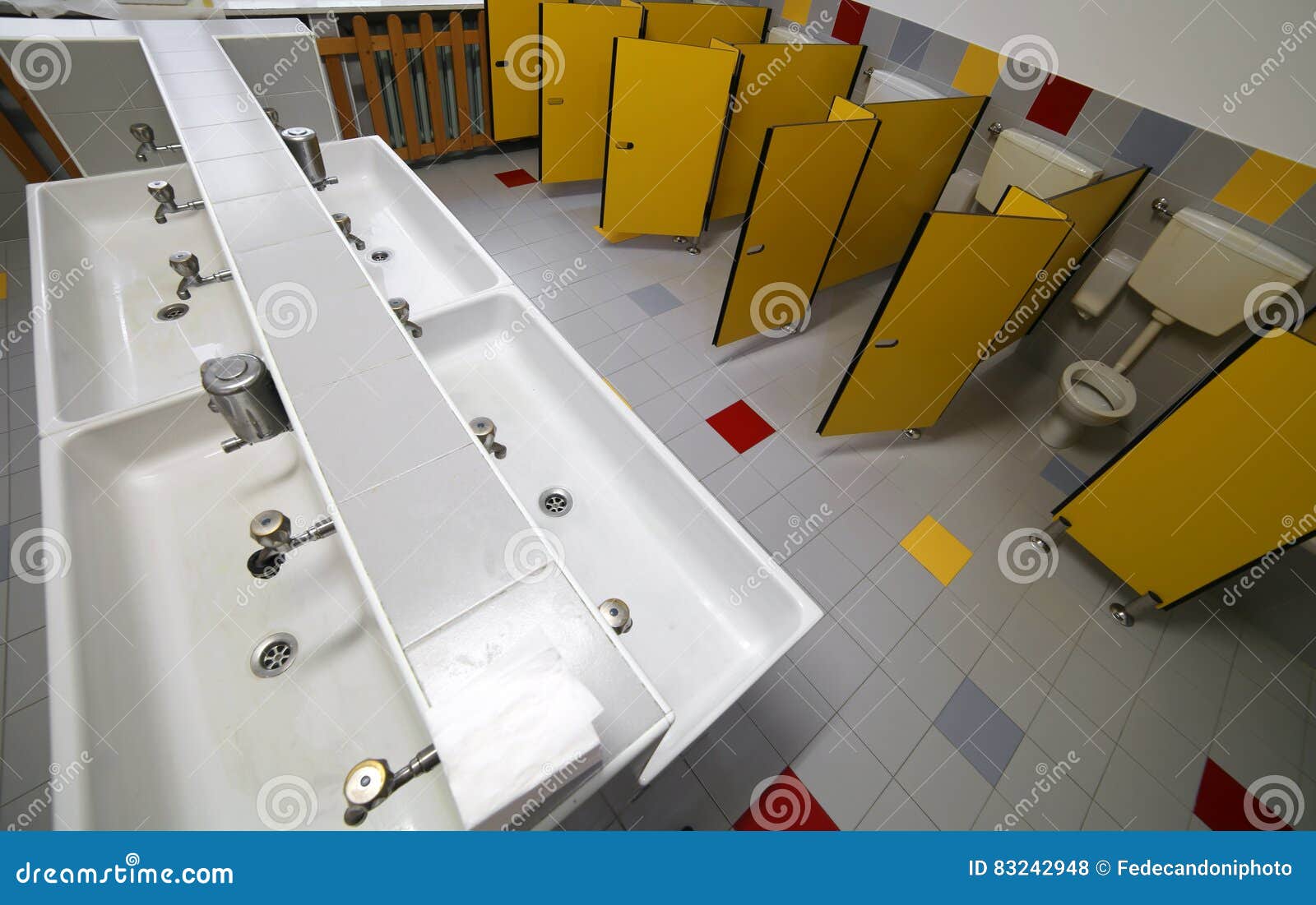 Bathroom for Kids in the Preschool without Children Stock Photo - Image ...