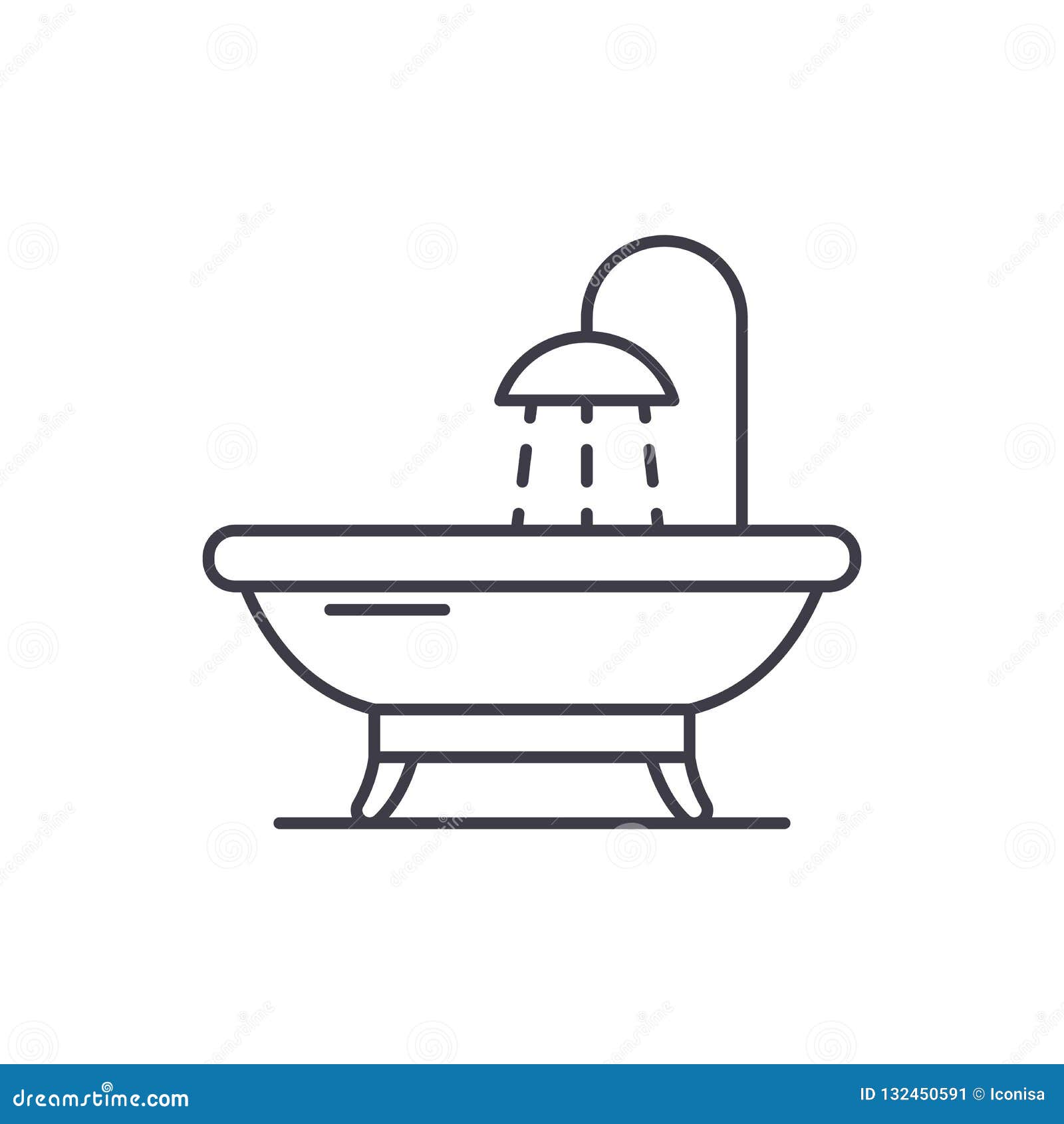Bathroom Line Icon Concept Bathroom Vector Linear Illustration Symbol