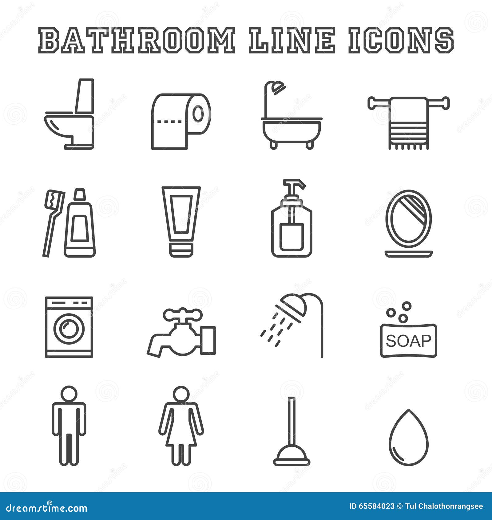 Bathroom Icons Symbols Vector Illustration. | CartoonDealer.com #82902257