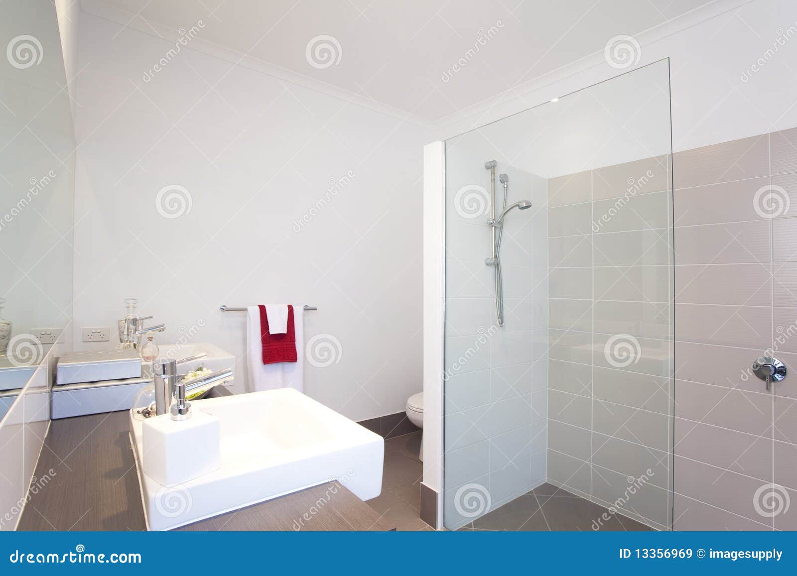 Bathroom in Modern Townhouse Stock Image - Image of residence, interior ...