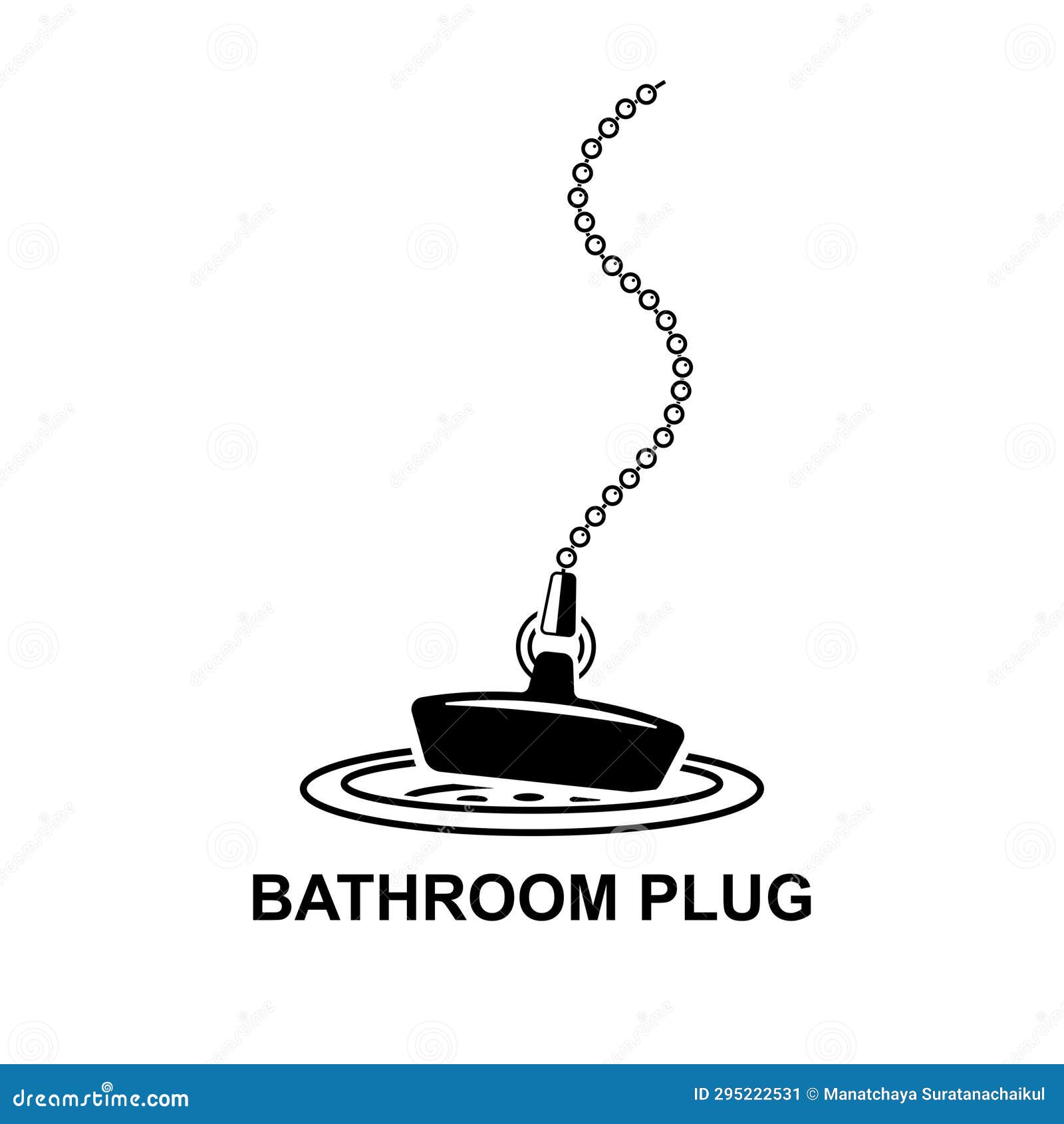 Bathroom Plug Icon. Bathtub Plug Icon Isolated on Background. Stock ...