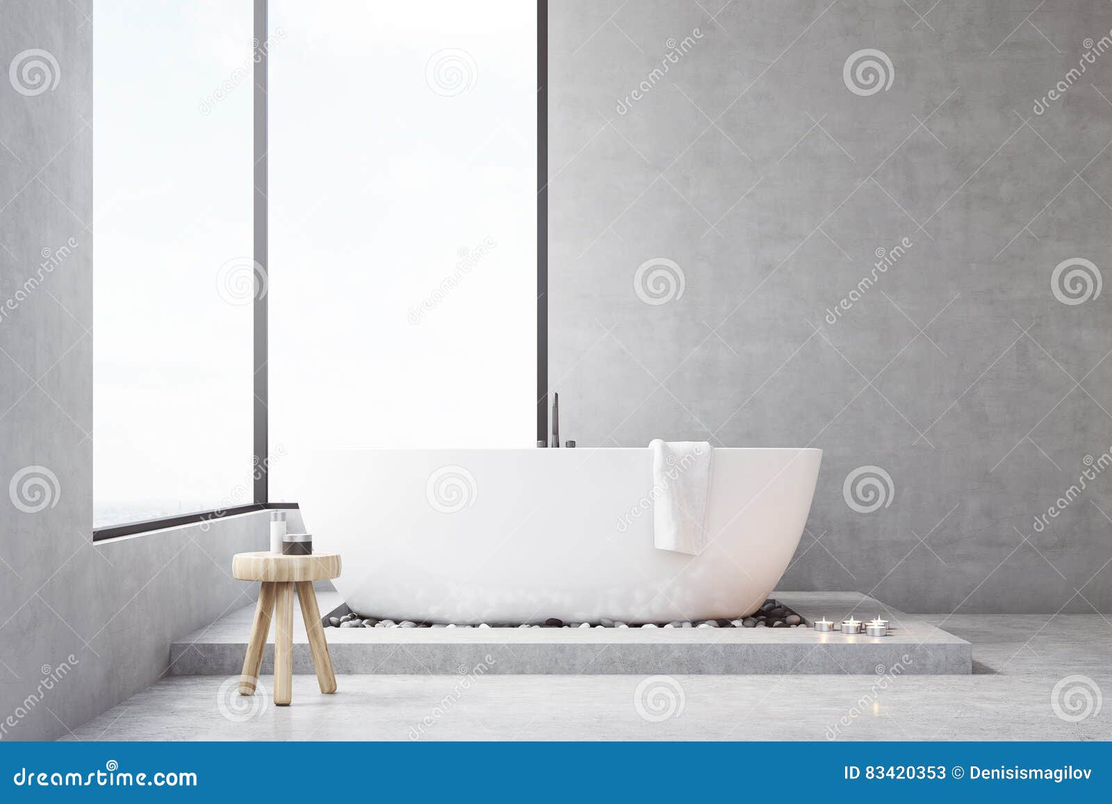 Bathroom with Rectangular Window Stock Illustration - Illustration of ...