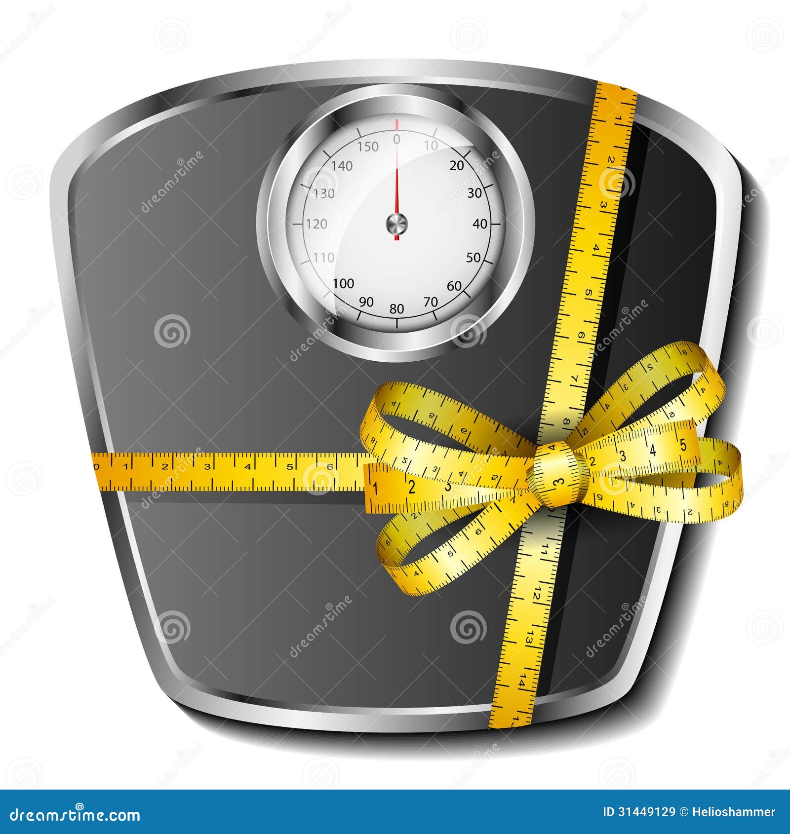 Bathroom Scale With Tape Measure Bow Royalty Free Stock Images - Image ...