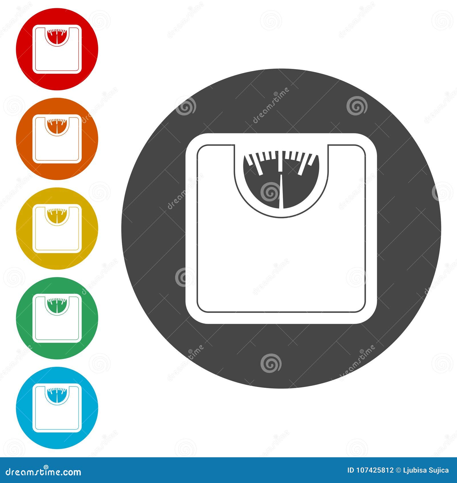 Bathroom Scale, Vector Bathroom Scale Icon Stock Vector - Illustration ...