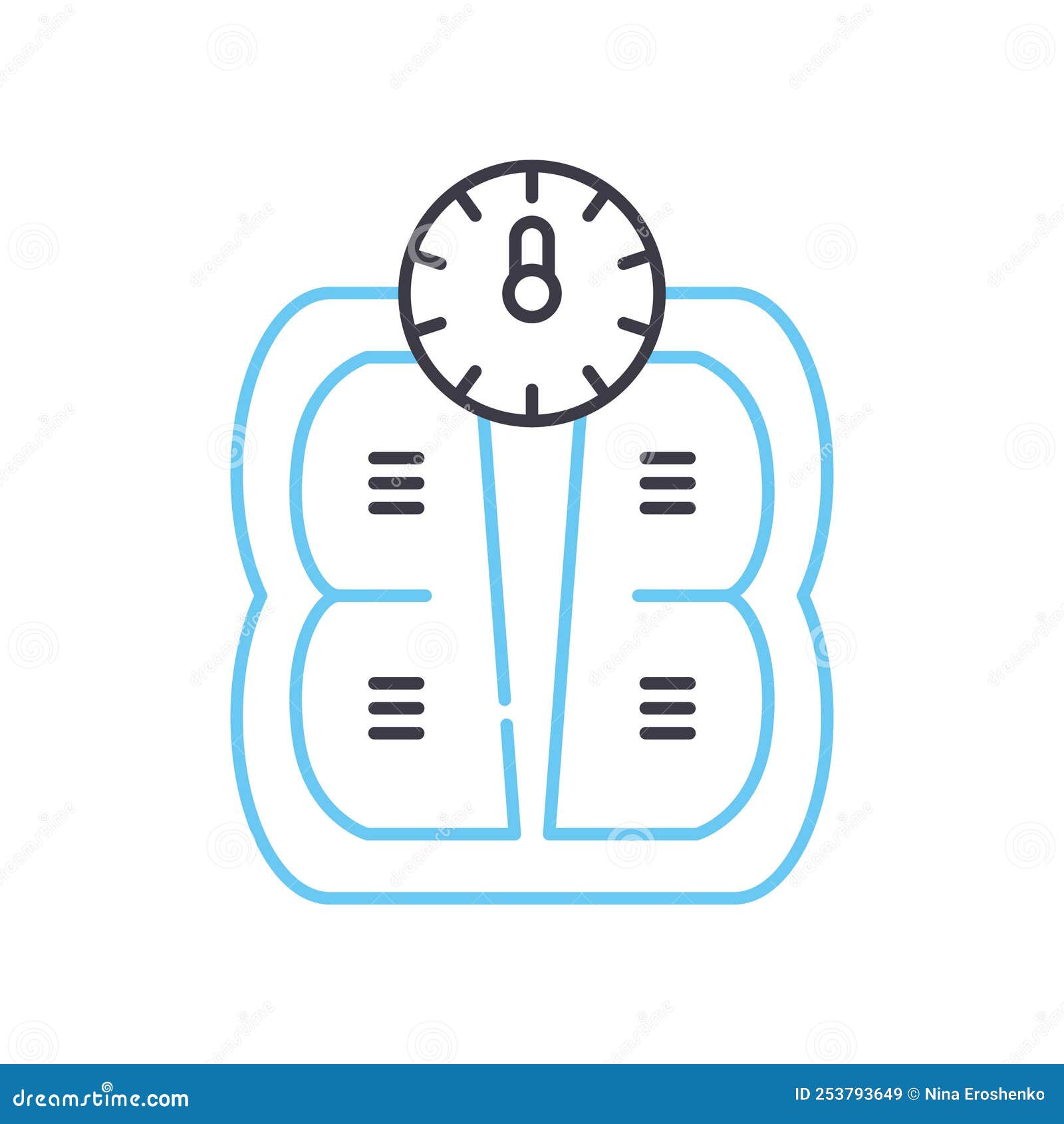Bathroom Scales Line Icon Outline Symbol Vector Illustration Concept