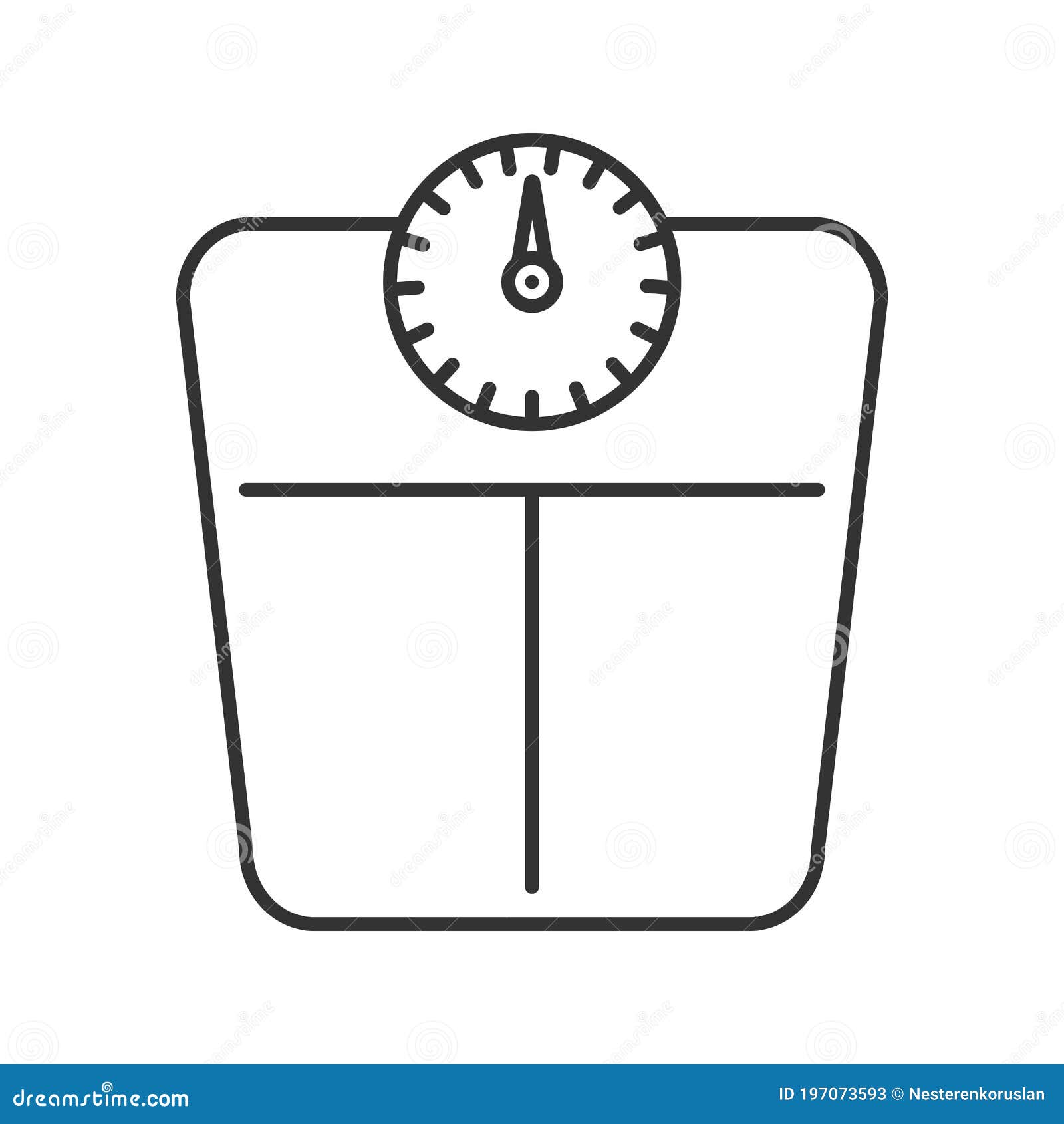 Bathroom Scales Linear Icon Stock Vector Illustration Of Measurement
