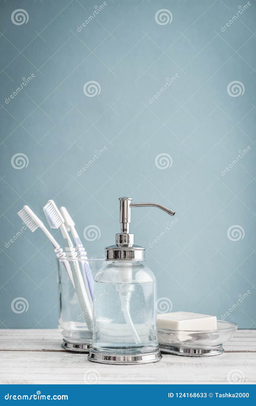 Bathroom Set with Toothbrushes and Soap Stock Image - Image of soap ...