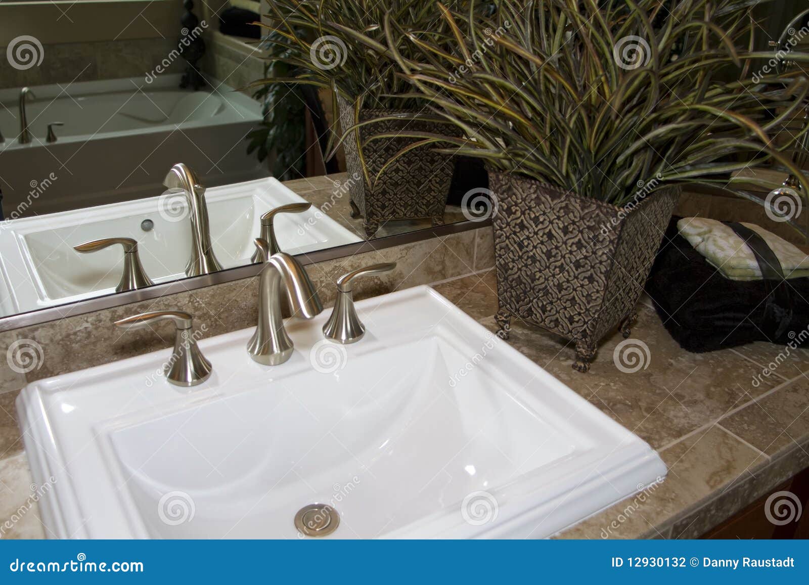 Bathroom Sink and Countertop Stock Photo - Image of sink, vessel: 12930132