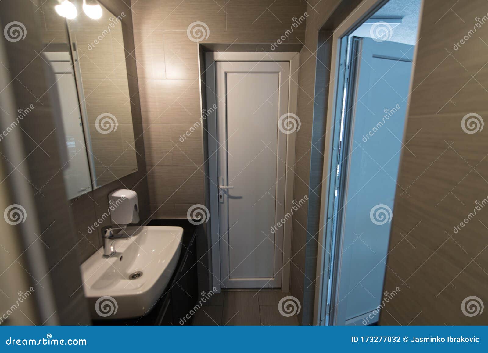 Bathroom Sink in a Gym stock photo. Image of arrangement - 173277032