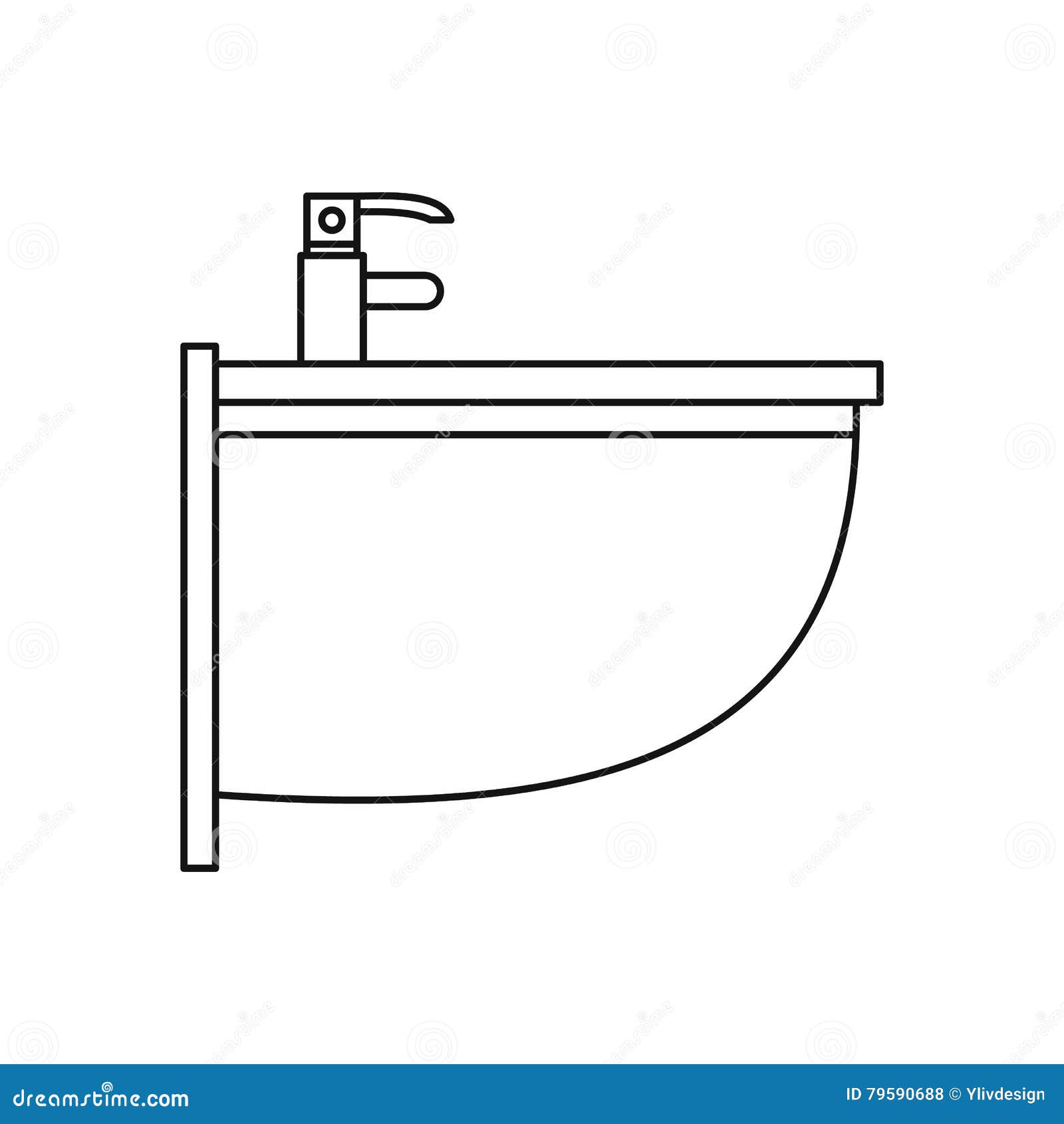 Bathroom Sink Icon, Outline Style Stock Vector - Illustration of modern ...