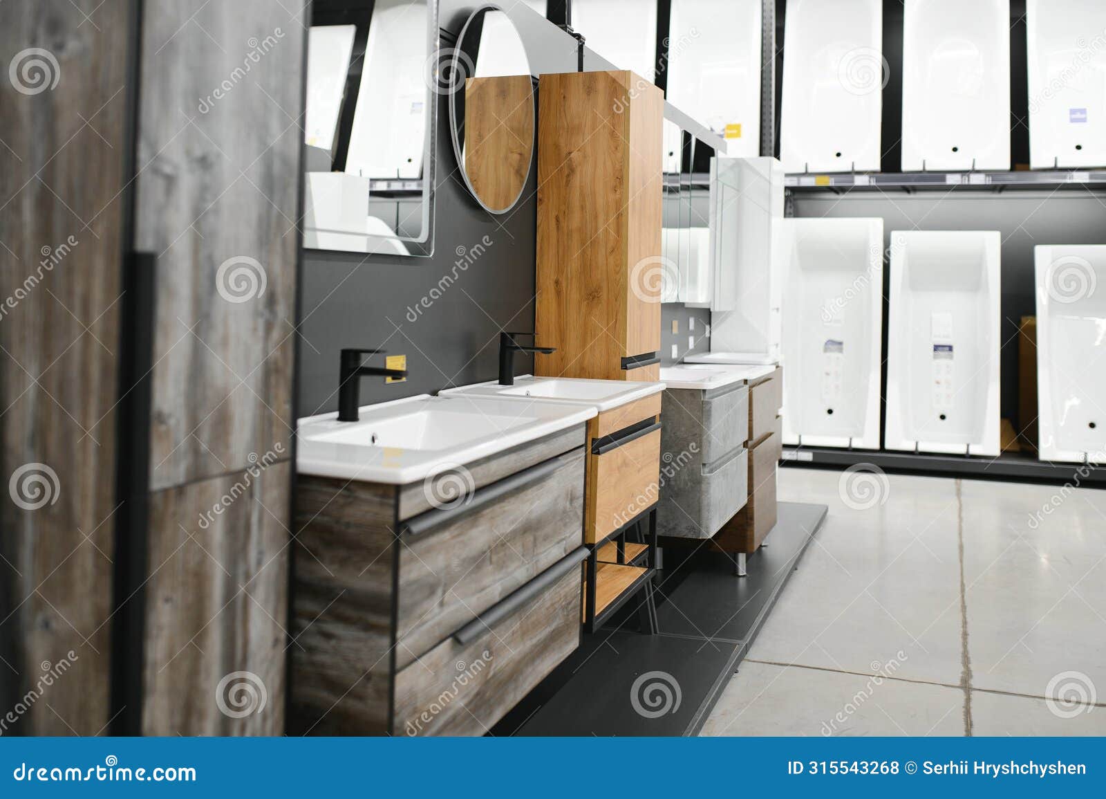 Bathroom Sinks and Furniture in the Store Stock Photo - Image of water ...