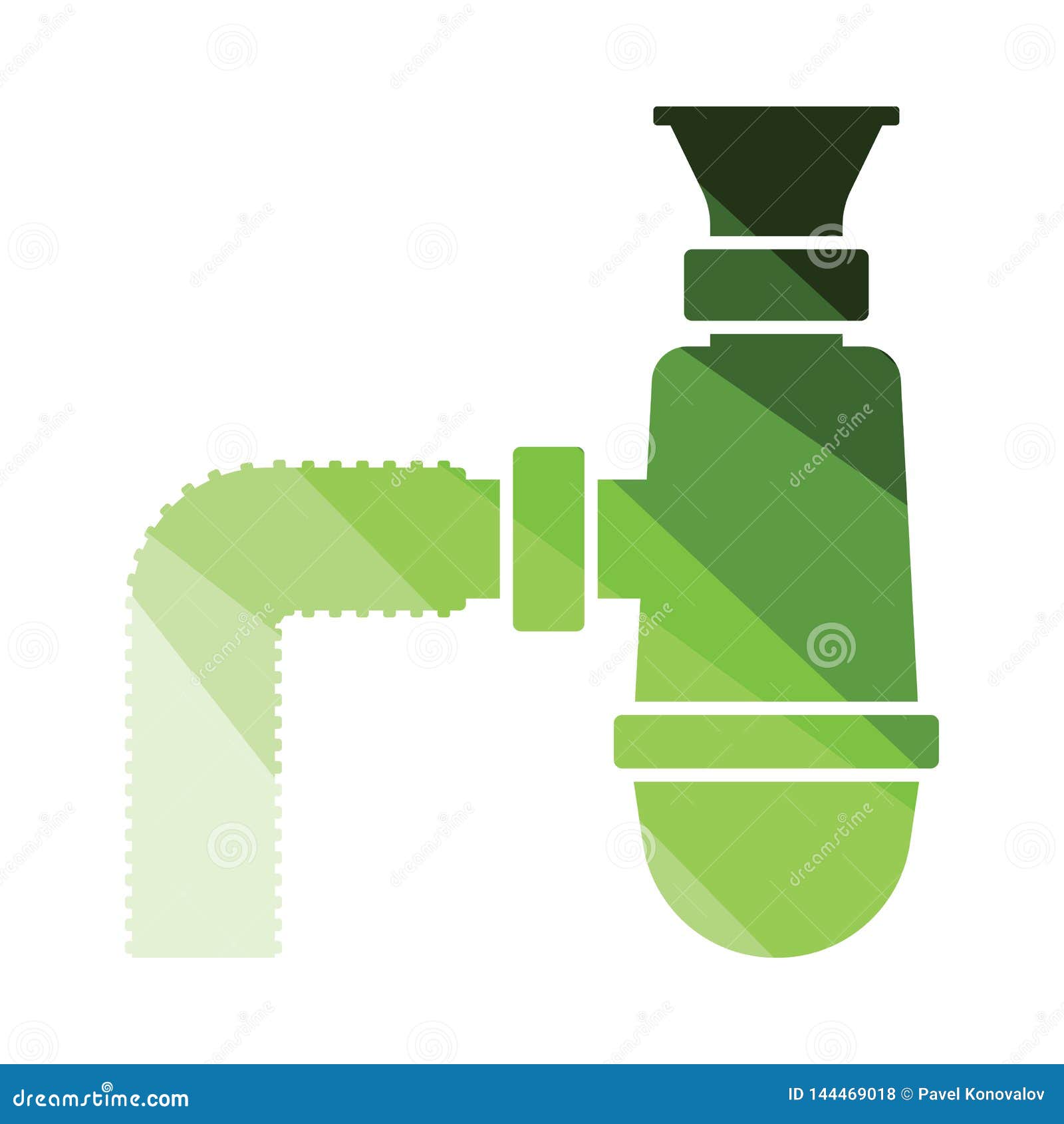 Bathroom siphon icon stock vector. Illustration of flat - 144469018