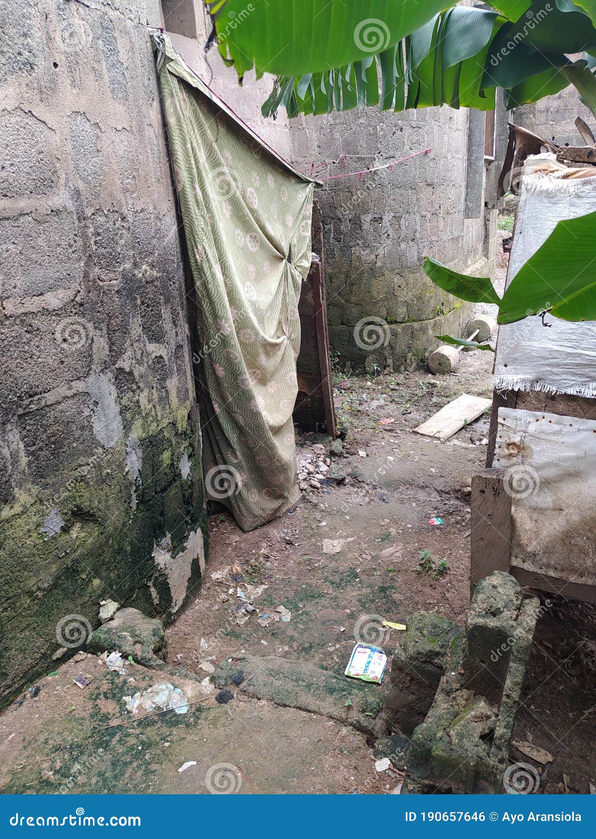 A BATHROOM in the SLUM stock photo. Image of statue - 190657646
