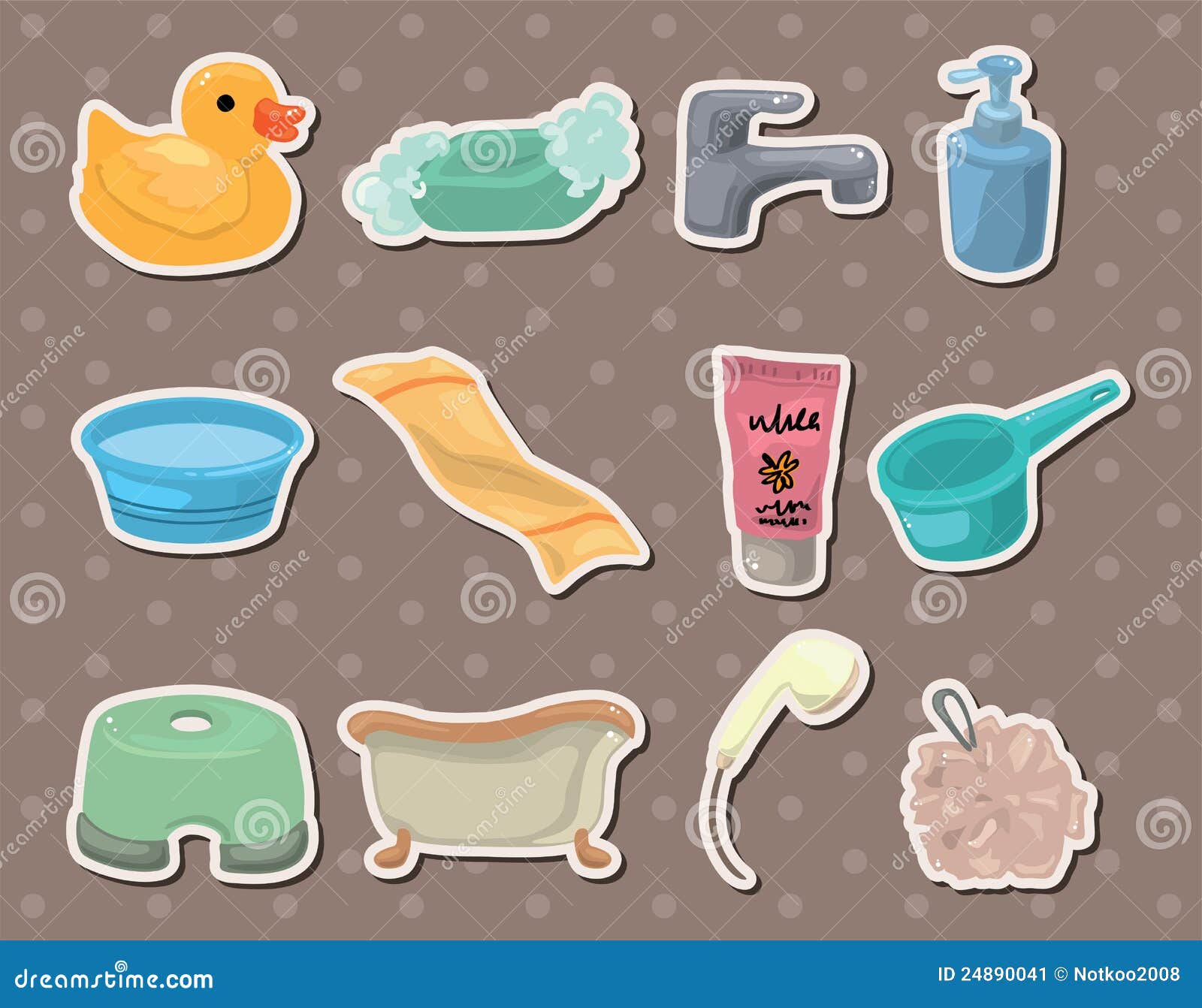 Bathroom stickers stock vector. Illustration of bath - 24890041
