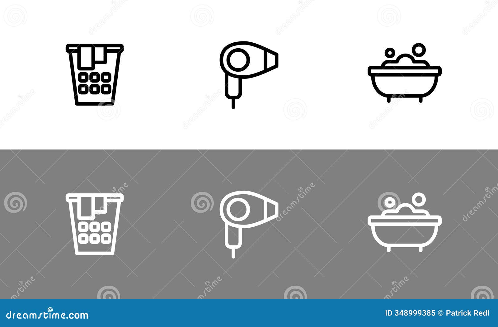 Bathroom Symbol Set - Flat Bathroom Symbols Stock Vector - Illustration ...