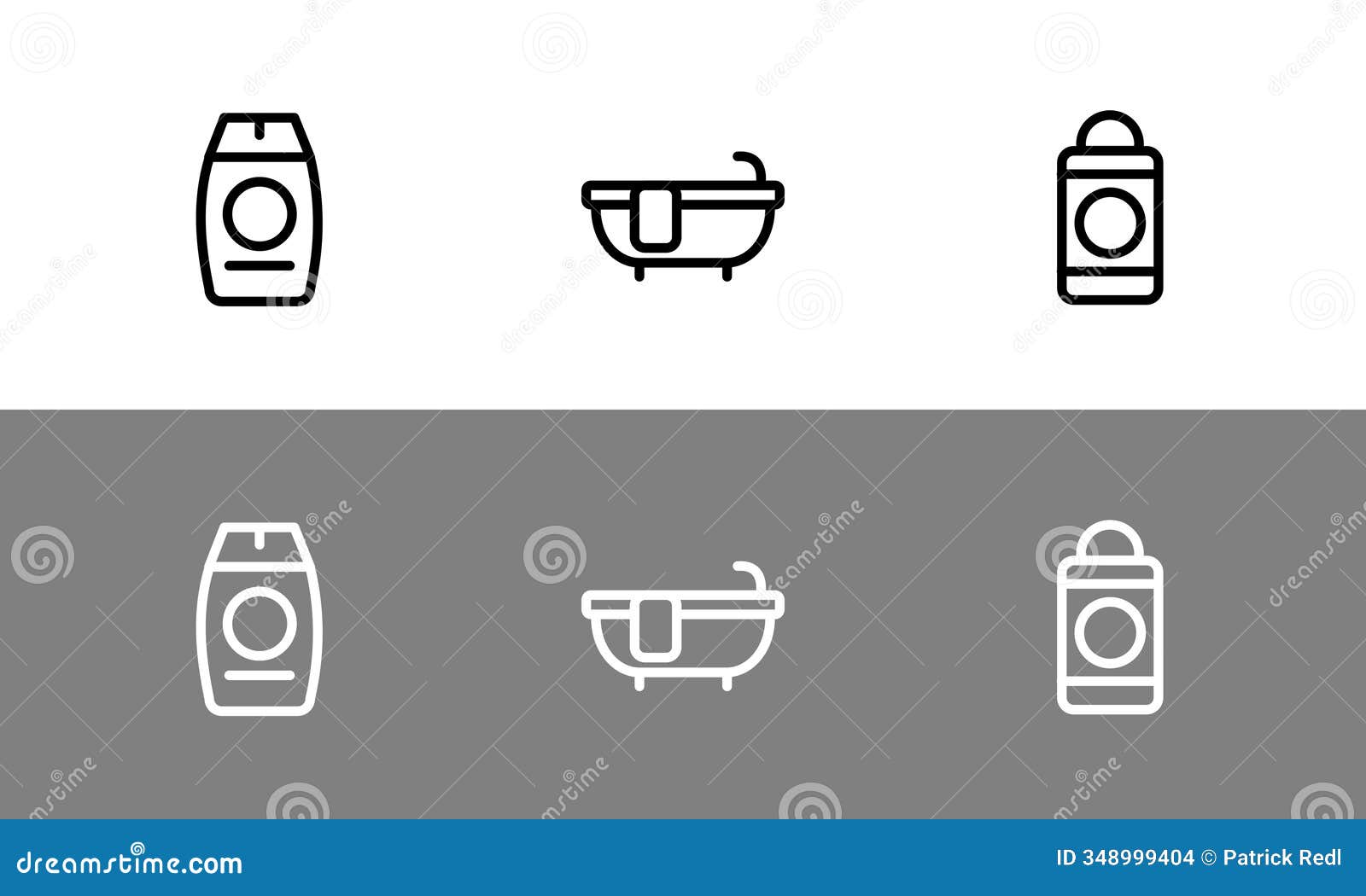 Bathroom Symbol Set - Flat Bathroom Symbols Stock Vector - Illustration ...