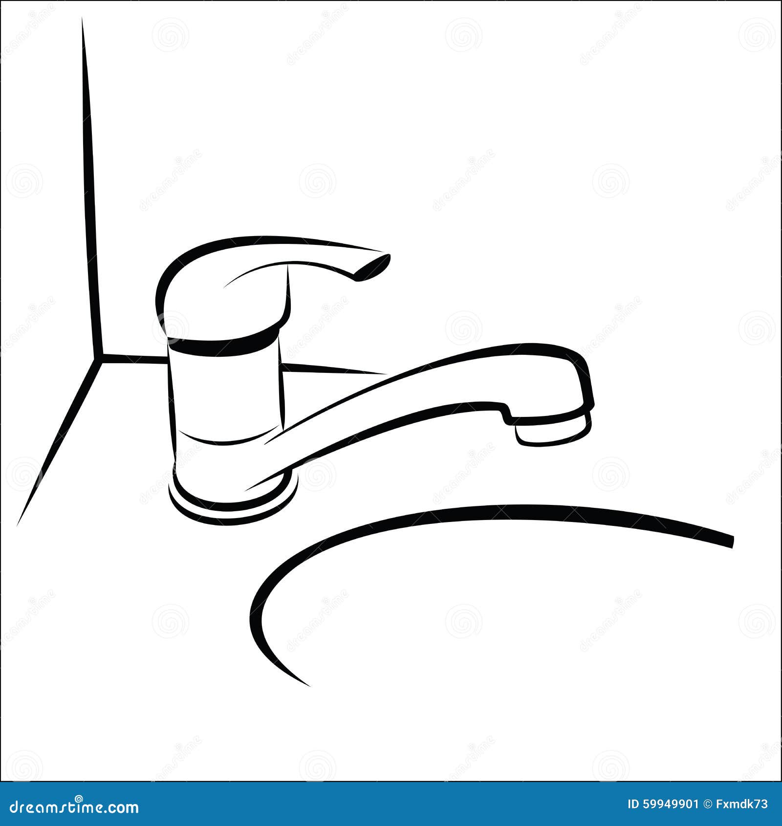 Bathroom taps sketch stock vector. Illustration of faucet - 59949901