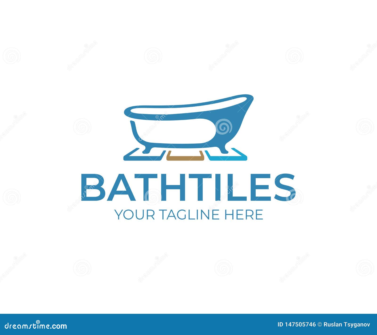 Bathroom Tiles Logo Design. Bathtub and Floor Tiles Vector Design Stock ...