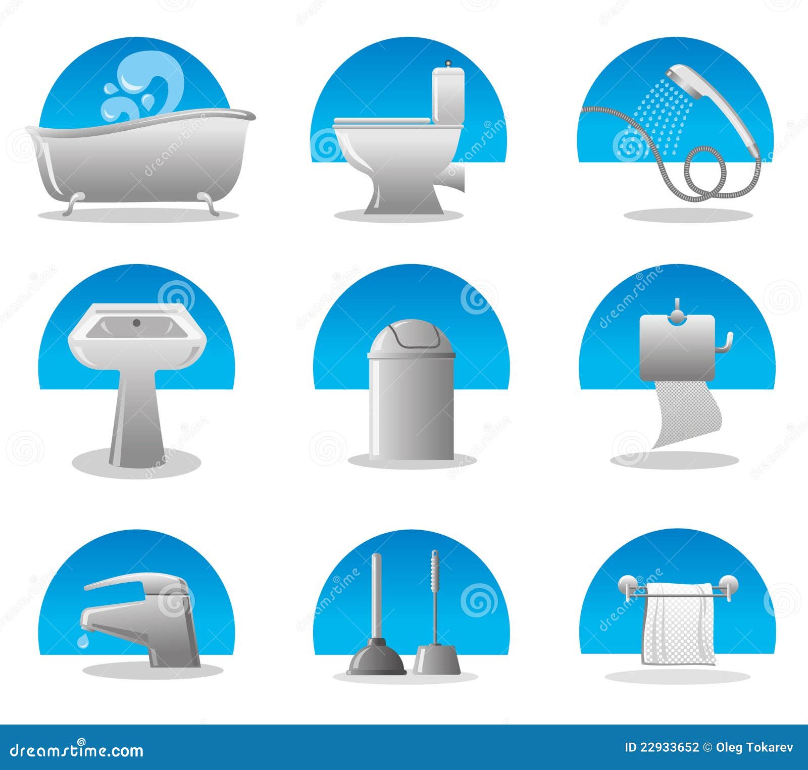 Bathroom and Toilet Icon Set Stock Vector - Illustration of home ...